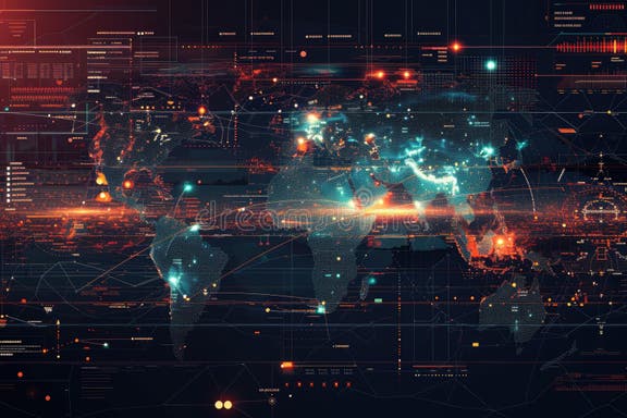 A World Map with Many Different Lines, Data Visualization Chart ...