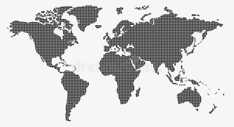 World Map the Map is Made of Cubes Isolated on White Vector ...
