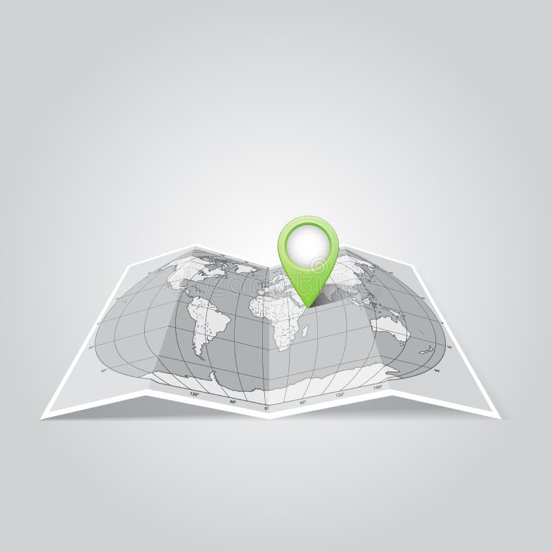 World Map with Map Pins Pointer Stock Vector - Illustration of ...