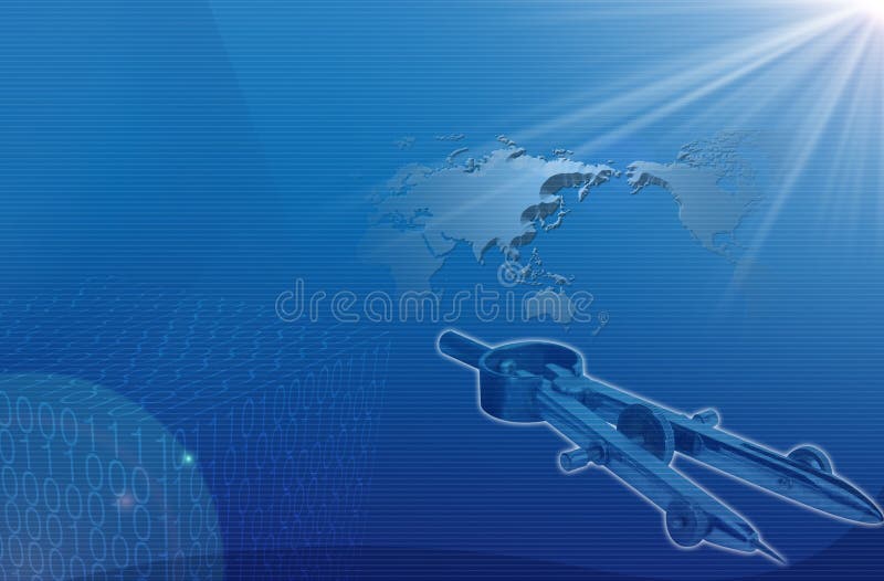 World Map and Measuring Tool Stock Illustration - Illustration of light ...