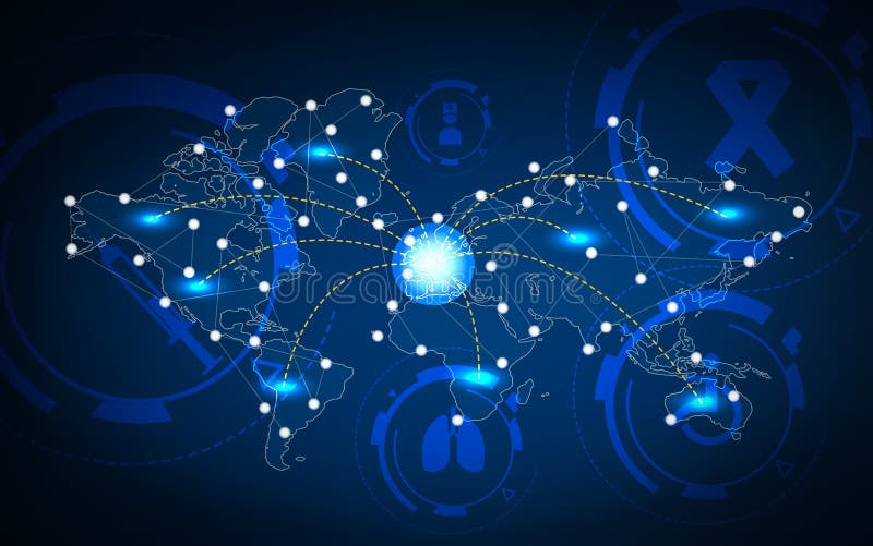 World Map with Medical Icon Stock Vector - Illustration of pressure ...