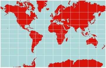 World Map Mercator Projection Stock Illustrations – 708 World Map ...