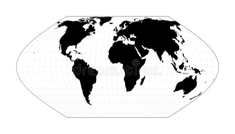 World map with meridians. stock vector. Illustration of chart - 172068182
