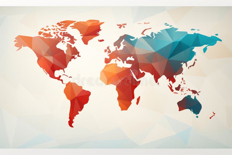 World Map in Minimalist Style. Generative AI Stock Illustration ...