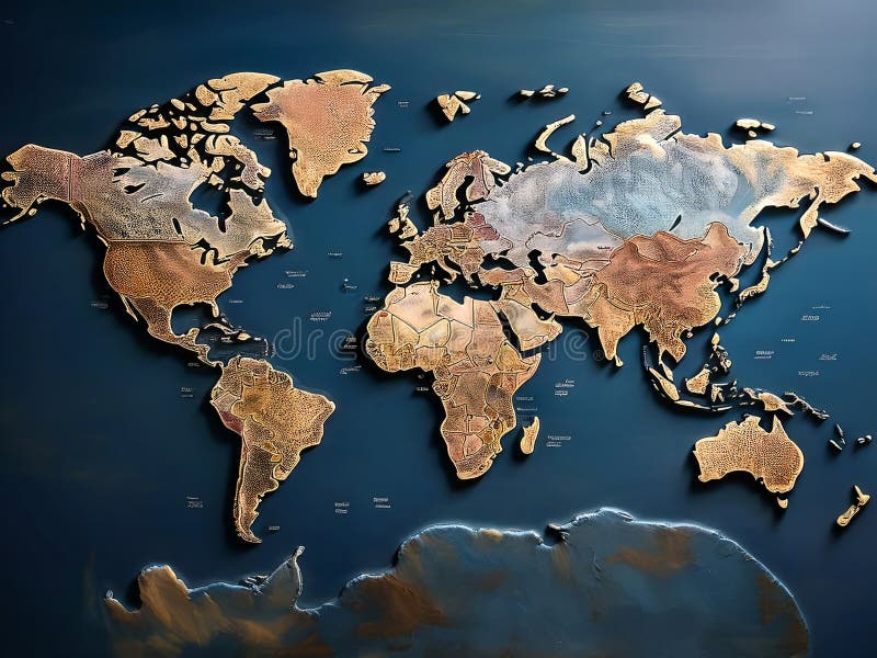 World map in modern style stock illustration. Illustration of planet ...