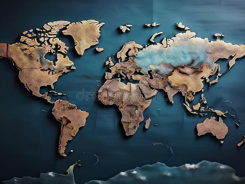 World map in modern style stock illustration. Illustration of wallpaper ...