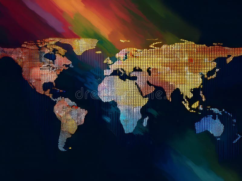 World map in modern style stock illustration. Illustration of wallpaper ...