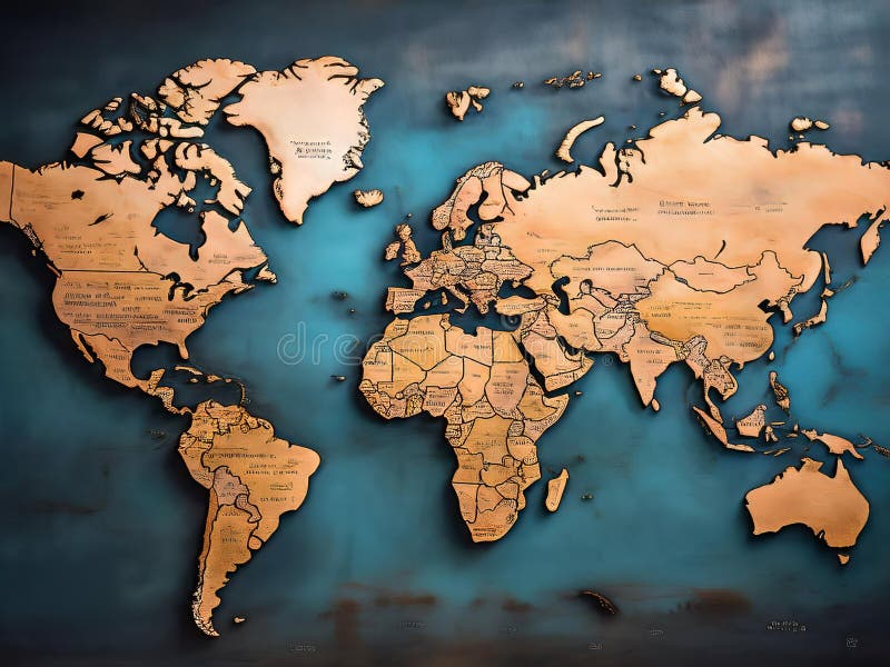 World map in modern style stock illustration. Illustration of pattern ...