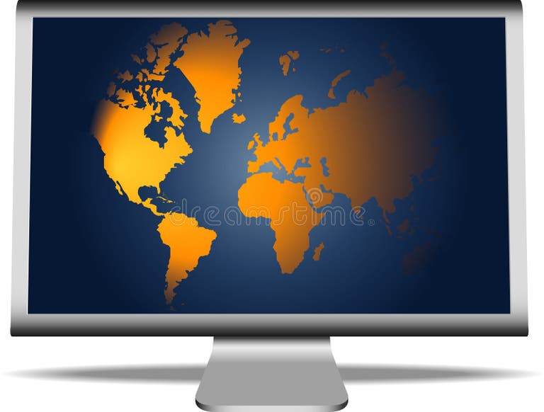 Computer Monitor World Map Screen Stock Illustrations – 5,021 Computer ...
