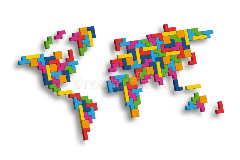 World Map Blocks Stock Illustrations – 317 World Map Blocks Stock ...