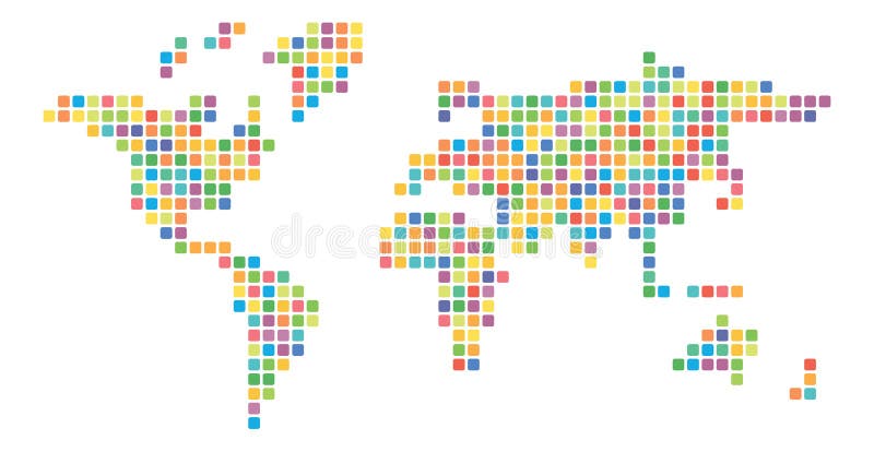 World Map of Squares. Simple Flat Vector Illustration Stock Vector ...