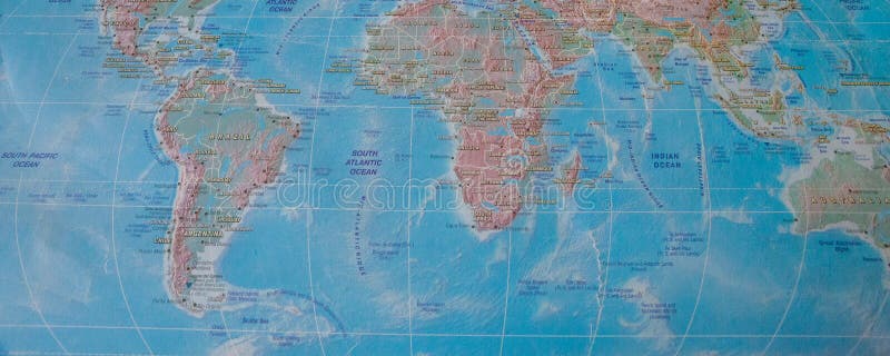 World Map with Names of Countries and Cities Stock Image - Image of ...