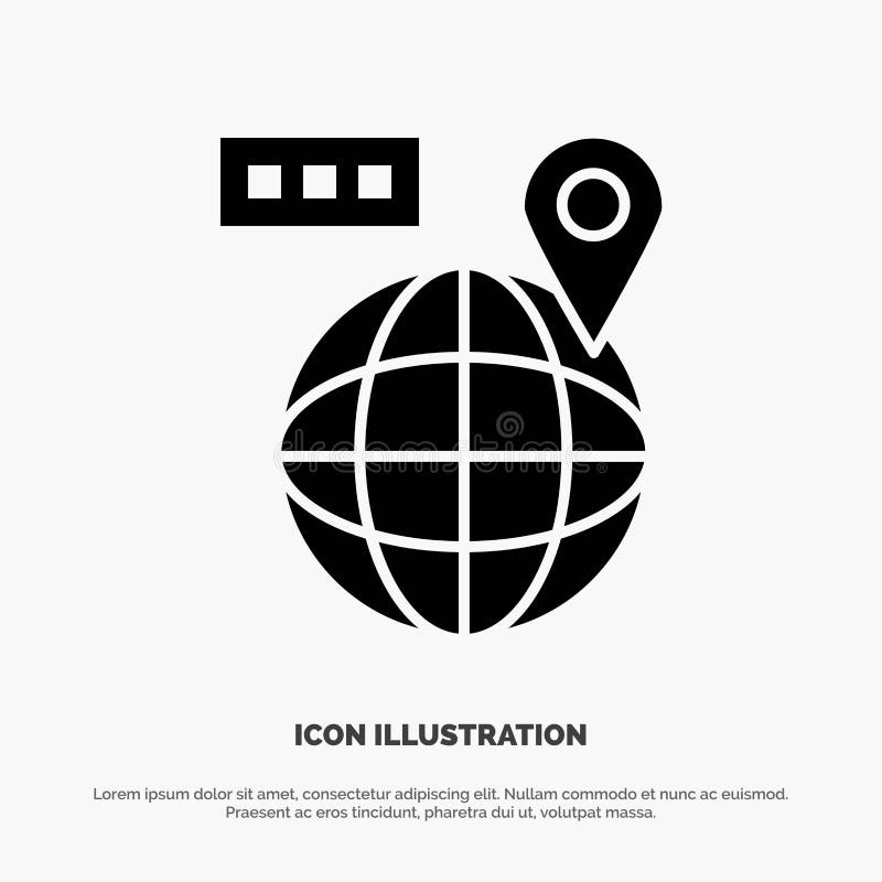 World, Map, Navigation, Location Solid Glyph Icon Vector Stock Vector ...