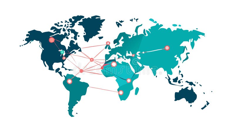 World Map Network Icon, Global Communication, Interconnectedness ...
