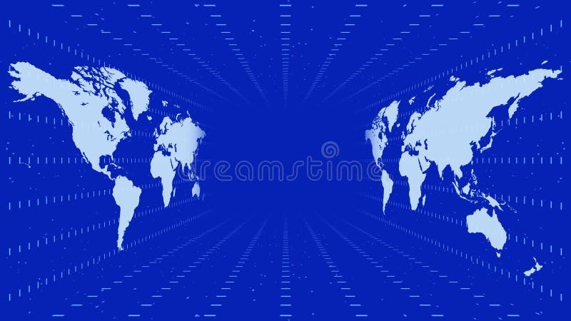 World Map News Background with Lighting Lines Pattern Loop Animation ...
