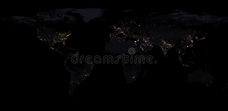 World Map with Night City Lights. Planet Earth with Continents at Night ... World Map with Night City Lights. Planet Earth with Continents at Night ...