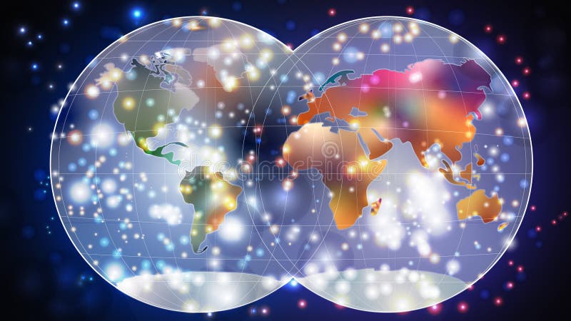 The World Map at Night, Earth with Shining Starst Stock Vector ...