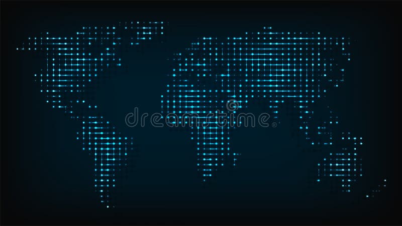 World Map from Night Lights Abstract Vector Illustration. Stock Vector ...