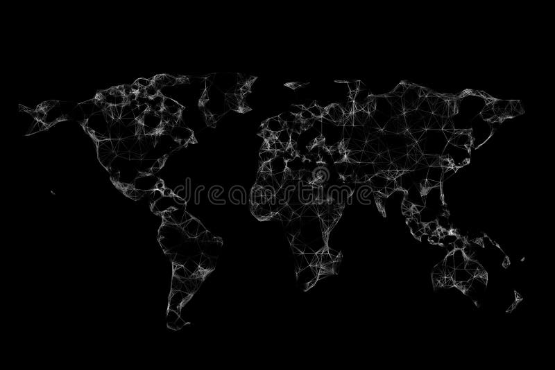 World Map with Nodes Linked by Lines. International Logistics or Business Concept Stock Vector ...