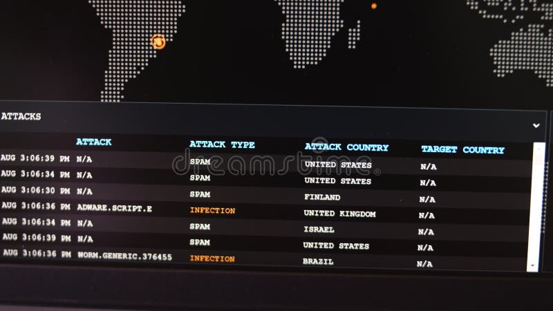 World Map of Number of Gadgets and Computers Infected with Virus ...