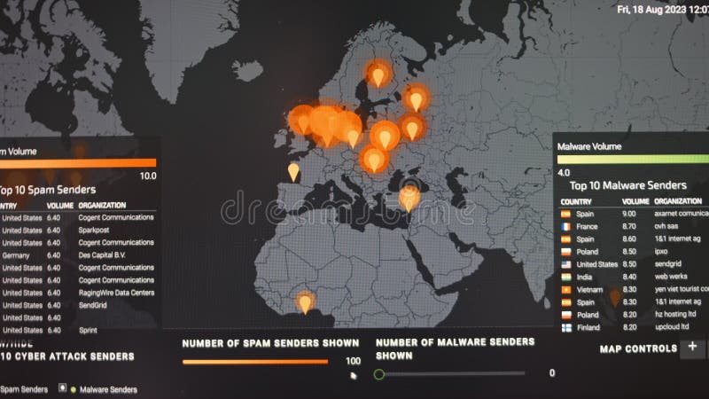World Map of Number of Gadgets and Computers Infected with Virus ...