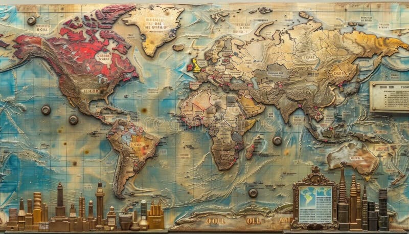 World Map with Oil Fields stock image. Image of fuel - 315064577