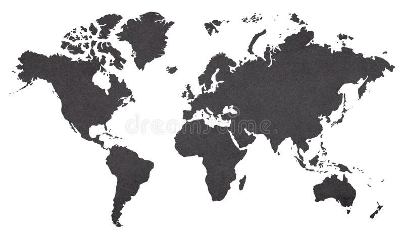 World Map on Old Dark Crumpled Grunge Paper Stock Illustration ...
