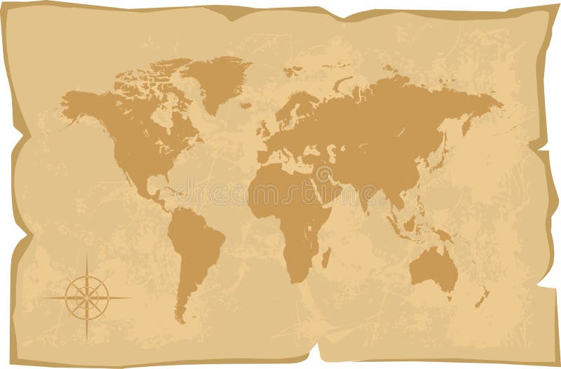 World map old style stock vector. Illustration of aged - 31729448