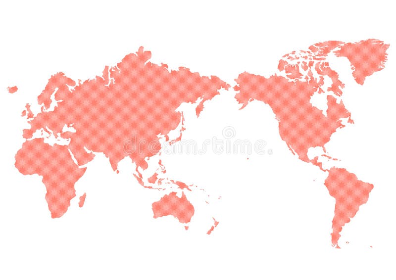 World Map. Orange Maple Pattern on White Background. Vector ...