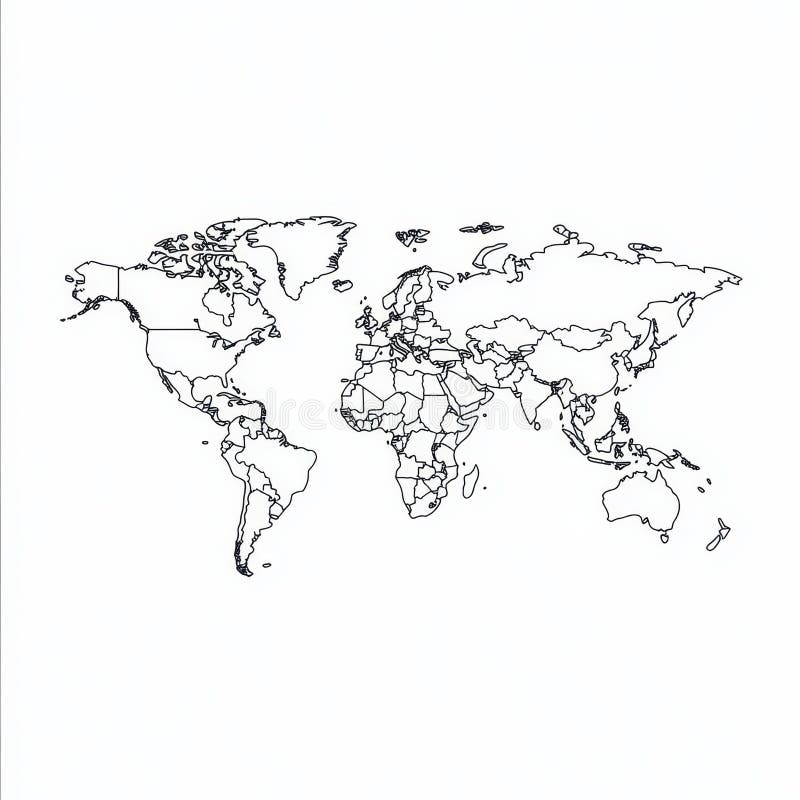 Transparent World Map Outline Black Stock Illustrations – 4,431 ...