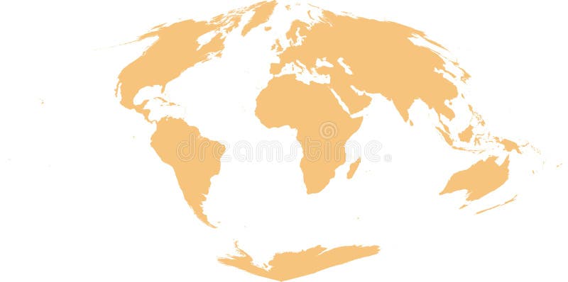 World Map with Outline in World Craster Parabolic Coordinate System ...