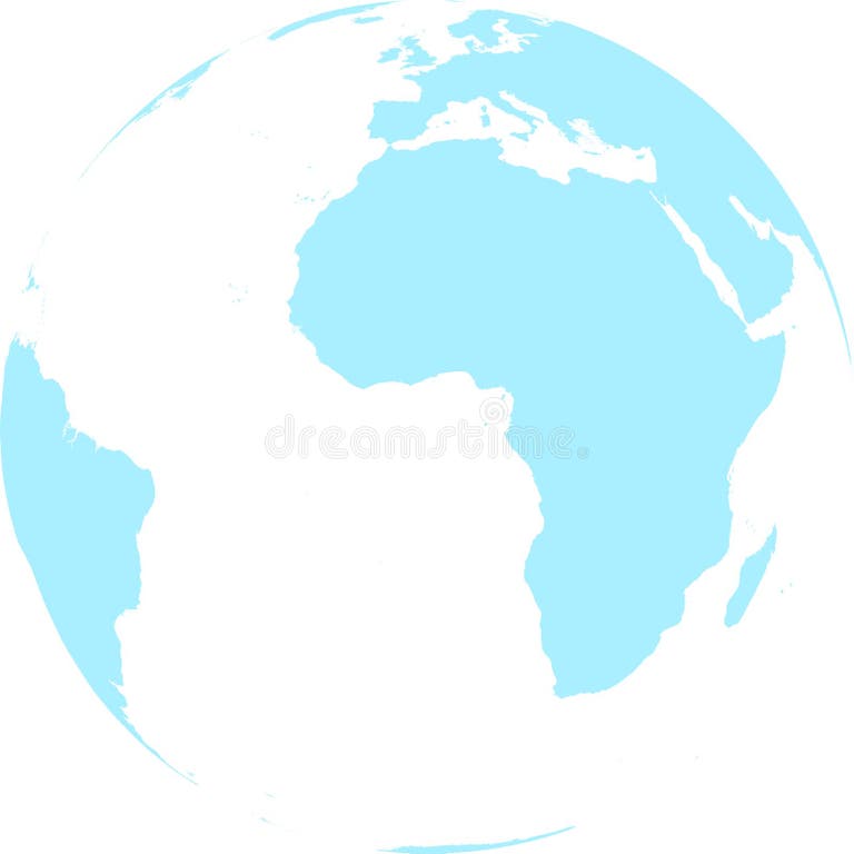 World Map with Outline in World Vertical Perspective Coordinate System ...