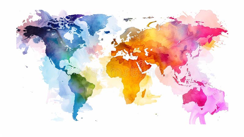 A World Map Overlaid with Vibrant Colors Representing the Diversity of ...