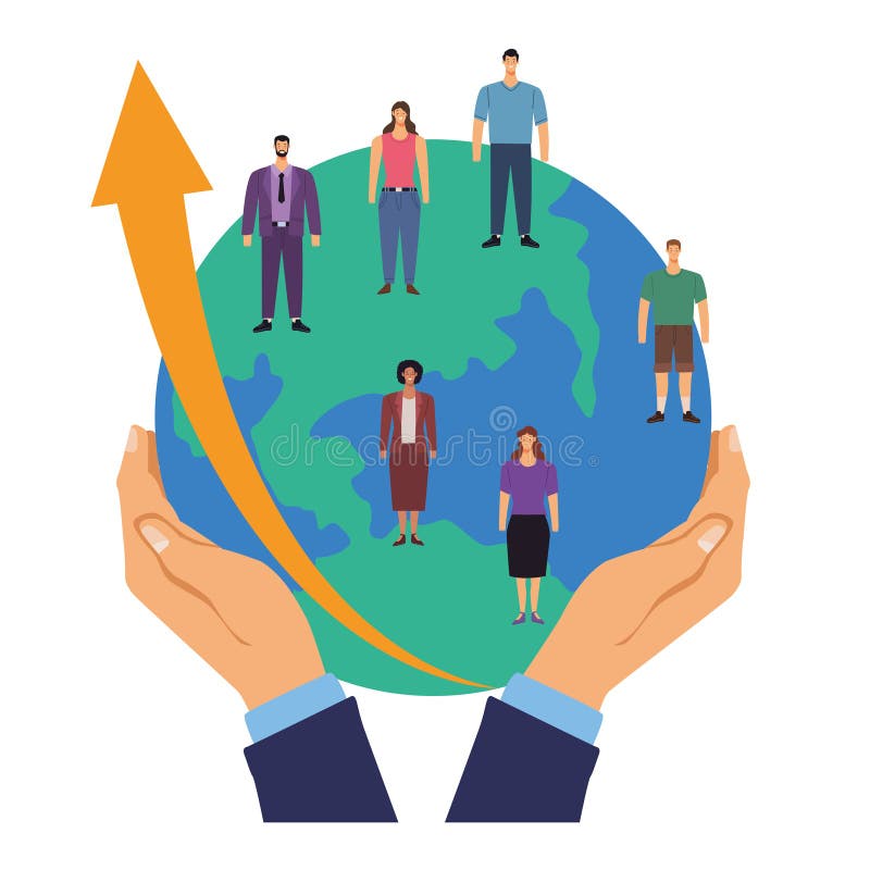 World map overpopulation stock vector. Illustration of human - 353740635