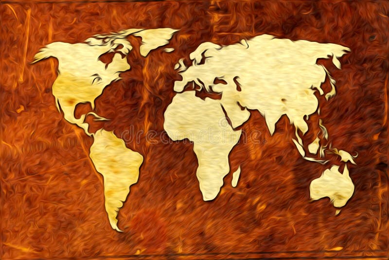 World map paint design art stock illustration. Illustration of historic ...