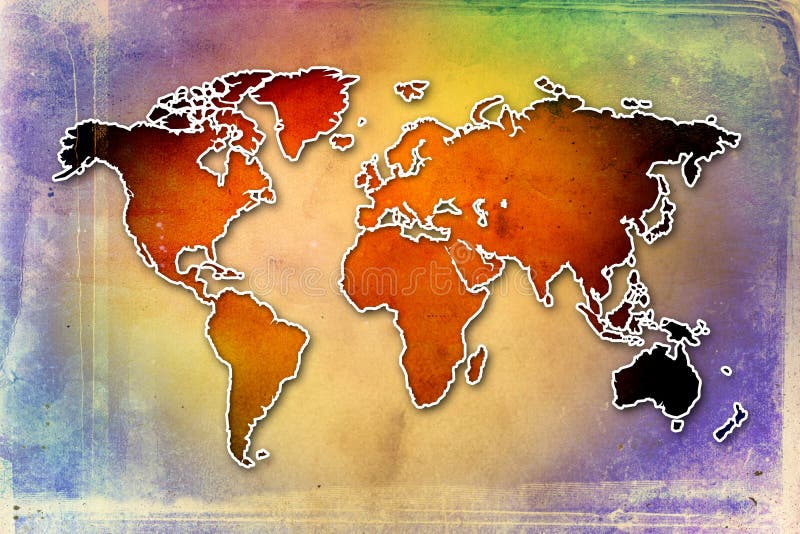 World Map Paint Design Art Illustration Stock Illustration ...