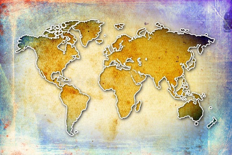 World Map Paint Design Art Illustration Stock Illustration ...