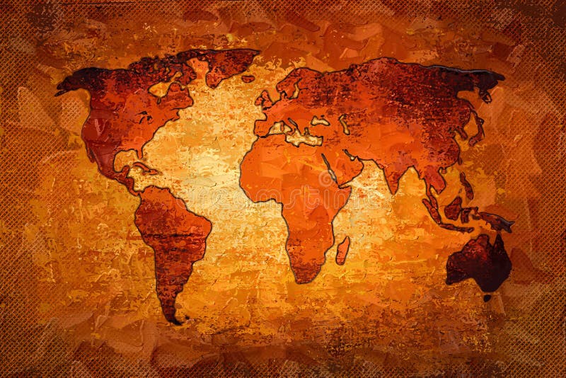 World map paint design art stock illustration. Illustration of ...