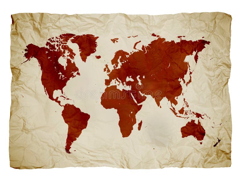 World map on paper stock photo. Image of distance, east - 26455248