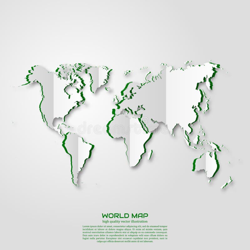 World Map. Paper Art Style. Projects Template for Business. Vector Art ...