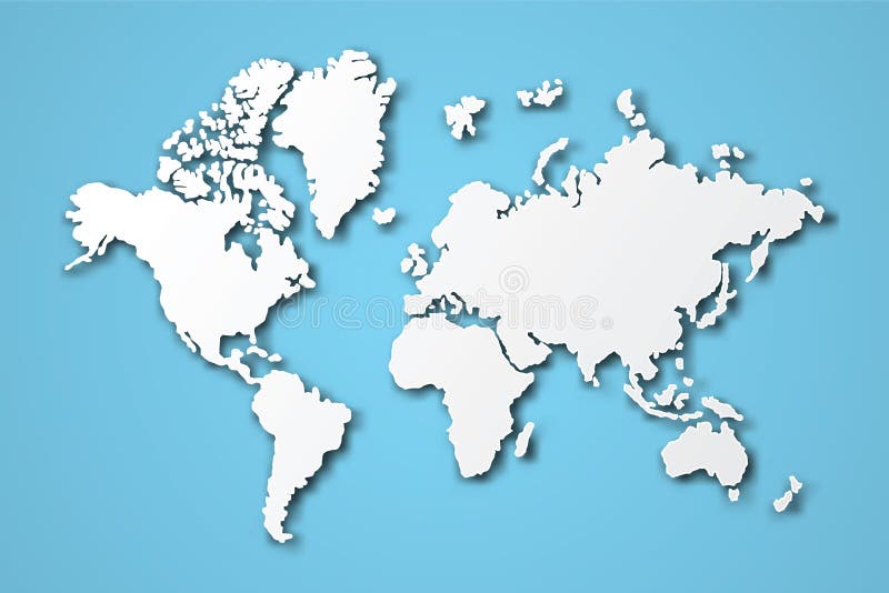 World map paper art stock vector. Illustration of south - 93259743