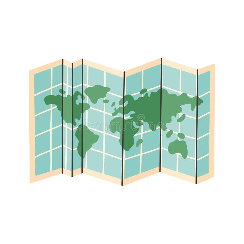 World Map on Paper. Camping Map. GPS Navigation, Route Movement and ...