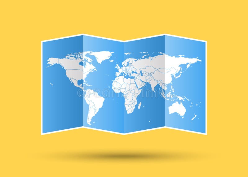 World Map Paper Geography Icon Vector Illustration Design Stock Vector ...