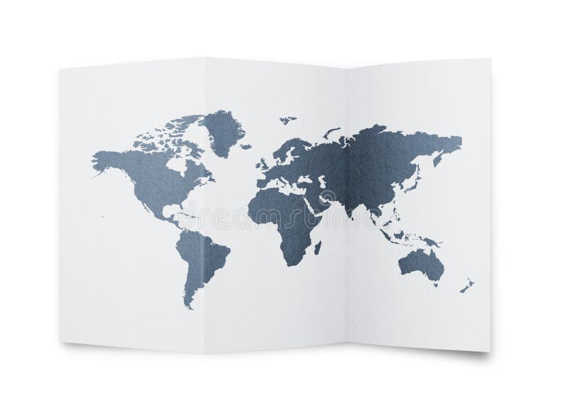 World map at paper sheet stock illustration. Illustration of ...