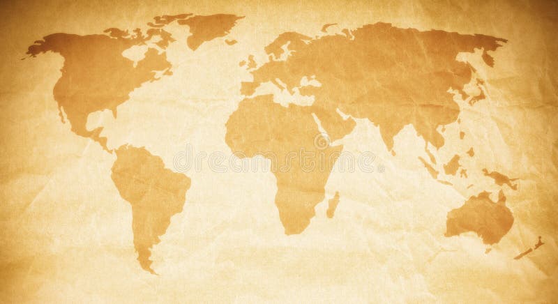 World map on paper texture stock illustration. Illustration of global ...