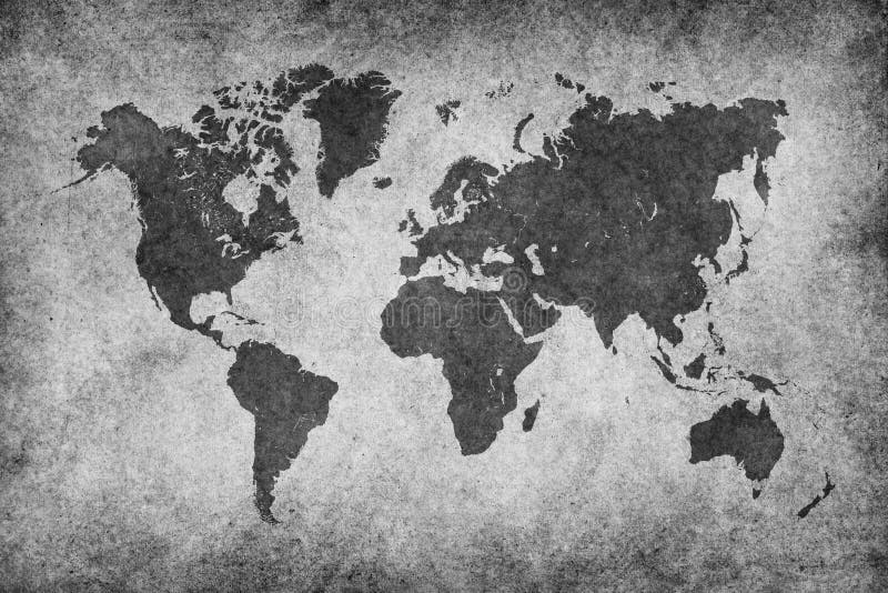 Black White World Map Stock Illustrations – 61,080 Black White World ...