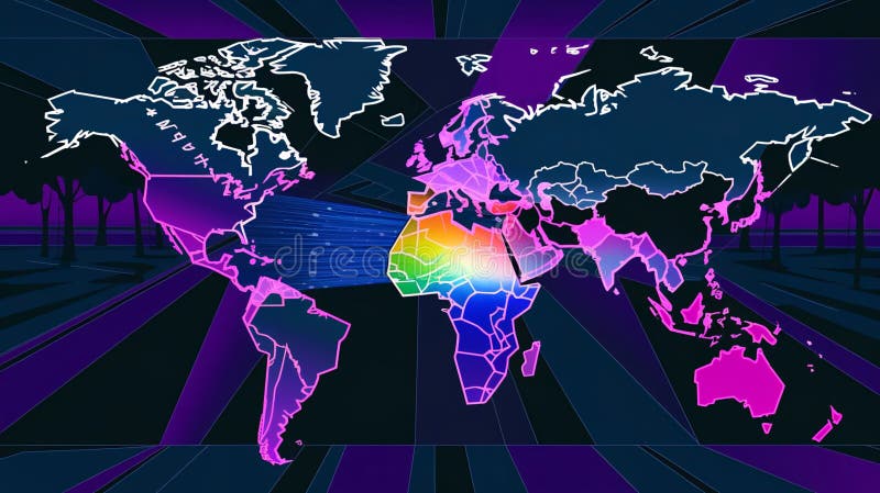 World Map Pattern Colorful Decorative Illustration Stock Illustration ...