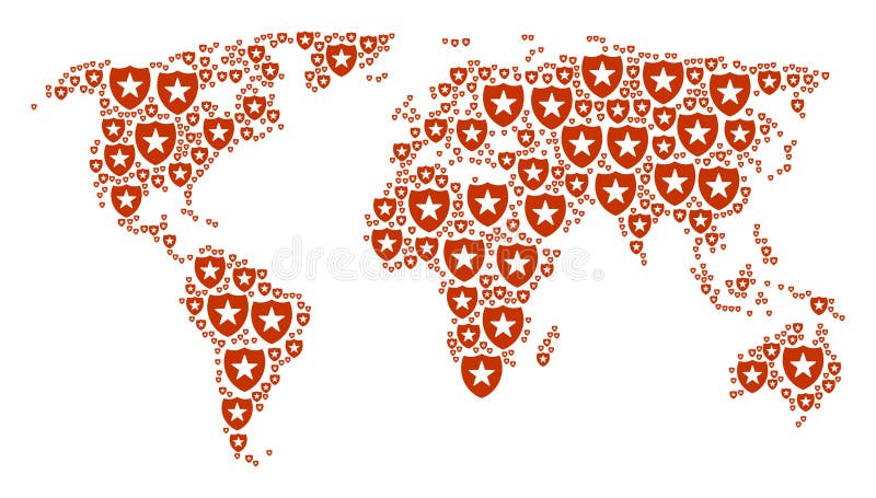 World Map Pattern of Guard Items Stock Vector - Illustration of ...