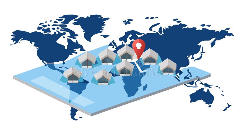 World Map with Peaks. Global Geographical Features, Vector Design ...