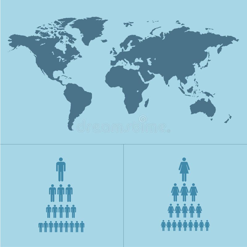 World Map and People Icon Great for Any Use. Vector EPS10. Stock Vector ...